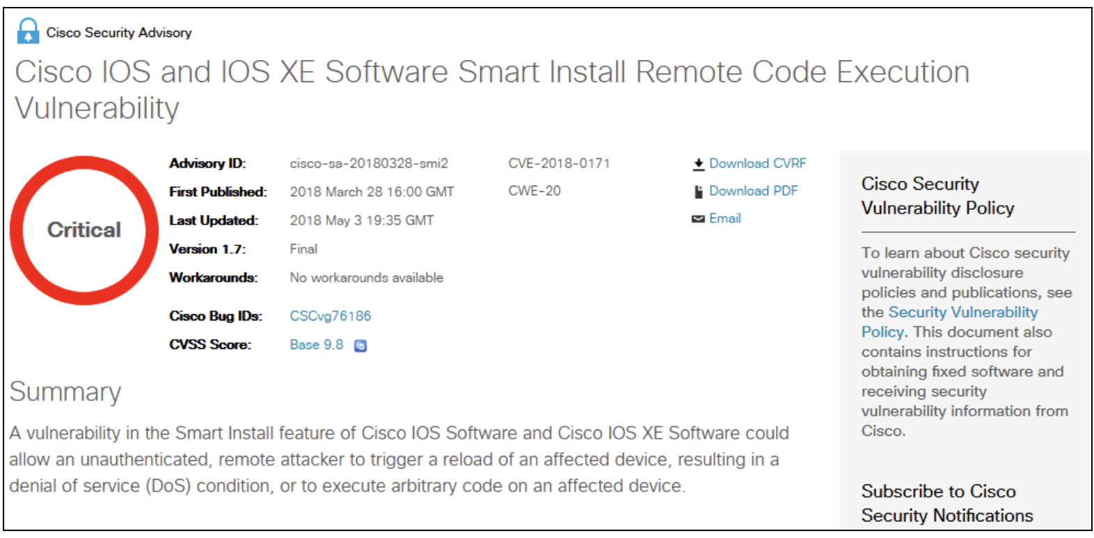 Cisco Smart Install Escalation and Update! - Black Hills Information ...